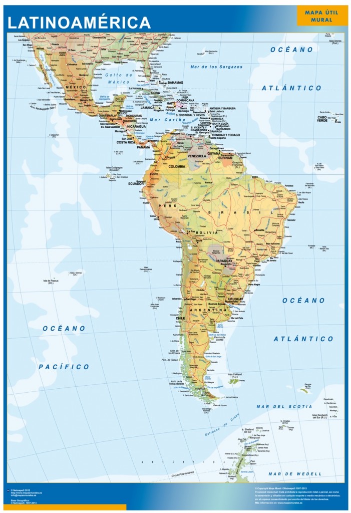 Mapa de Latinoamérica | Tienda Mapas