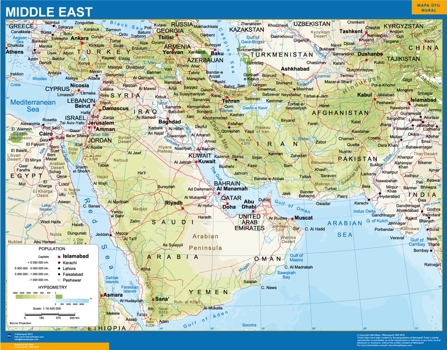 mapas oriente medio | Mapas Murales de España y el Mundo
