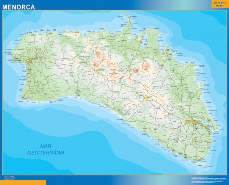 mapa grande menorca | Mapas Murales de España y el Mundo
