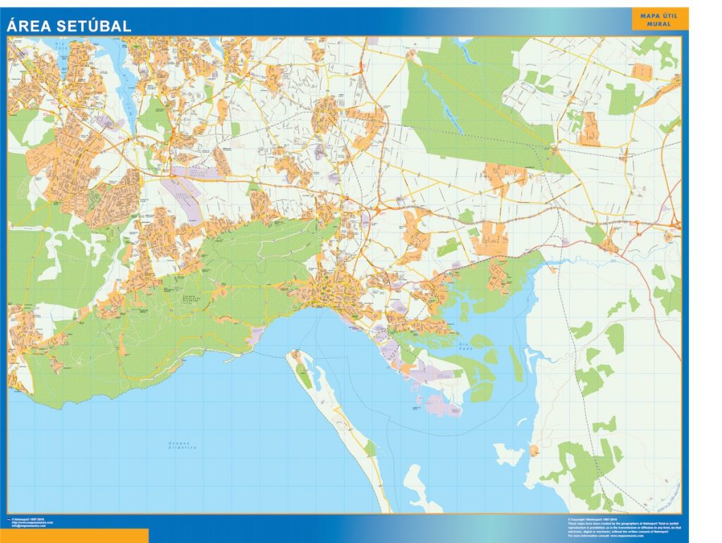 Mapa Setubal Area | Mapas Murales de España y el Mundo