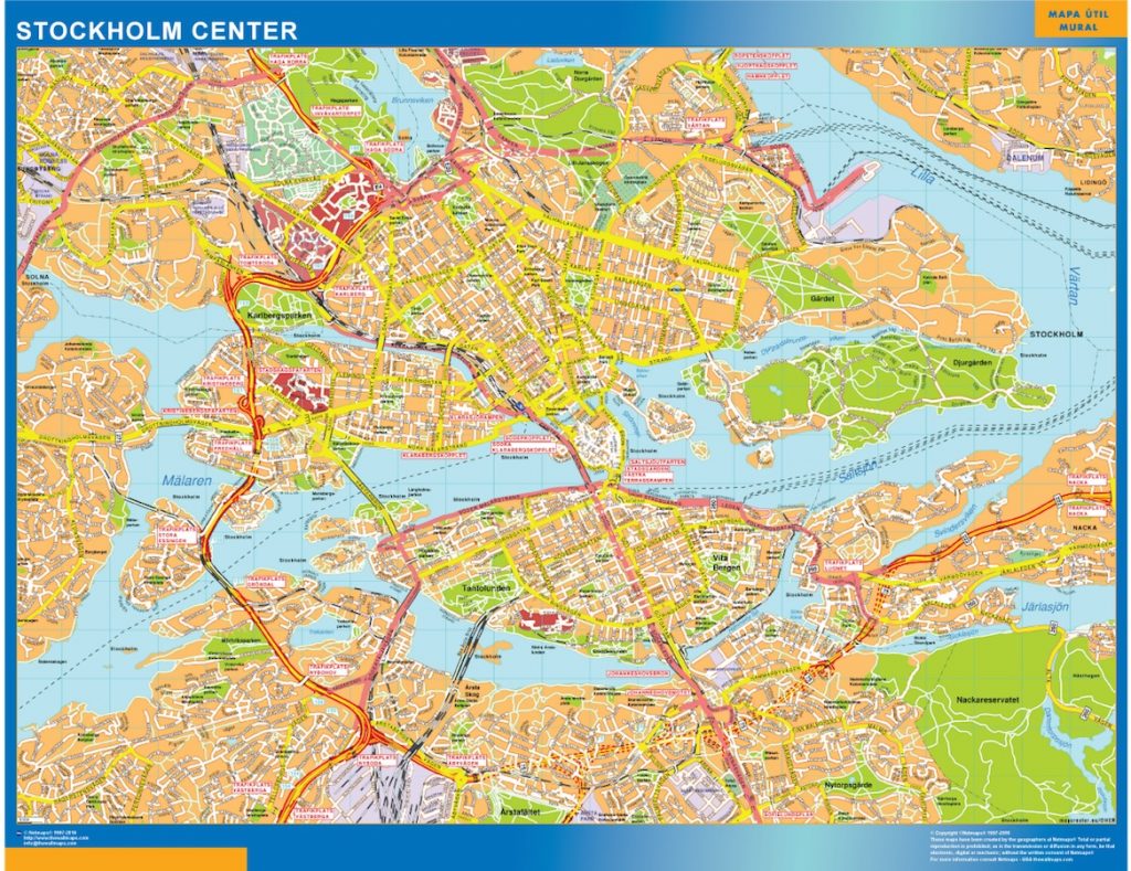 Mapa Stockholm Centro | Mapas Murales de España y el Mundo